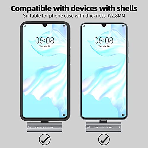 USB C to 3.5mm Headphone and Charger Adapter, 2 in 1 USB C to 3.5mm Audio and PD 60W Fast Charge Fit for Galaxy S23 S22 S21 S20 Ultra Note 20 10, Google Pixel 7 6 Rro 5 4 XL 3 XL 2XL,iPad Pro (Grey)