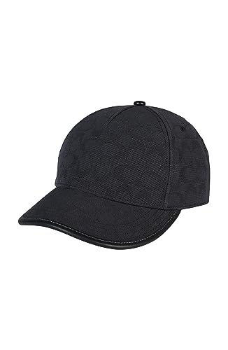 Coach Women's Signature C Jacquard Baseball Cap, Black Canvas
