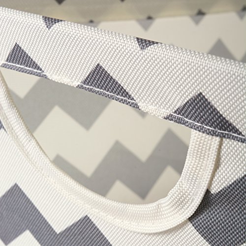 DII Collapsible Polyester Storage Bin, Trapezoid Chevron, Gray, Medium