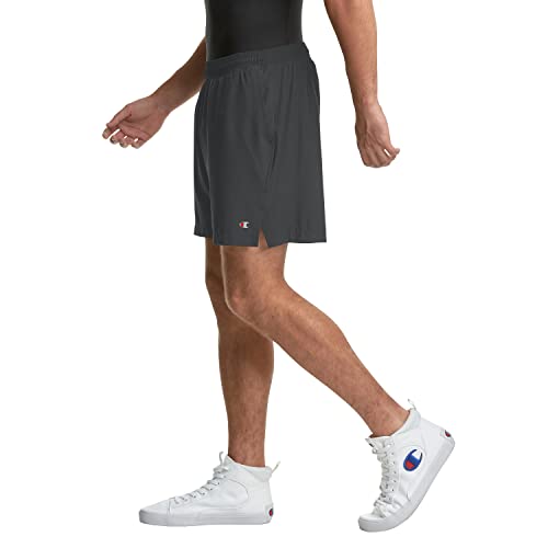 Champion Brief Liner, MVP, Gym Men, Moisture Wicking Shorts, 5", Stealth C Patch Logo, Small