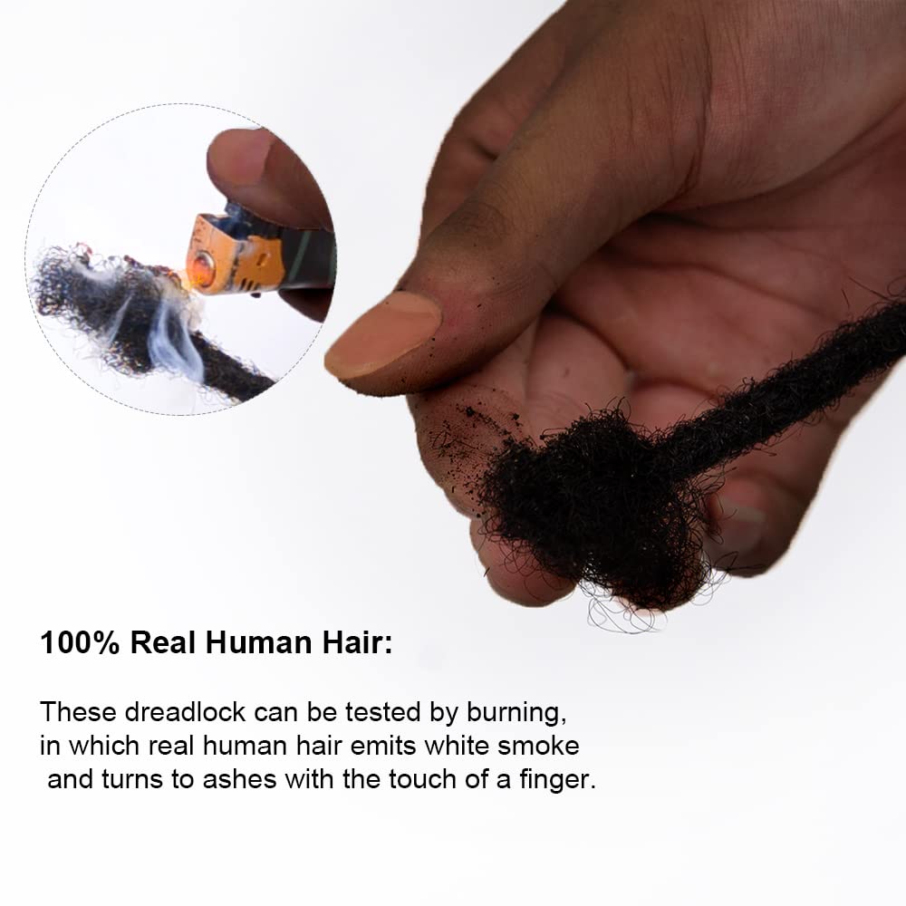 FAMILOCS 100％ Human Hair Loc Extensions 8 Inch 0.6cm Width Full Hand-made Permanent Dreadlock Extensions for Women/Men Can Be Dyed and Bleached, with Crochet Hook and Comb (#613 Blonde/70 Strands)