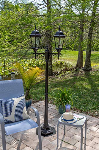 Kenroy Home 93434ORB Villa Lanterns, 2 Light Portable Post, Oil Rubbed Bronze