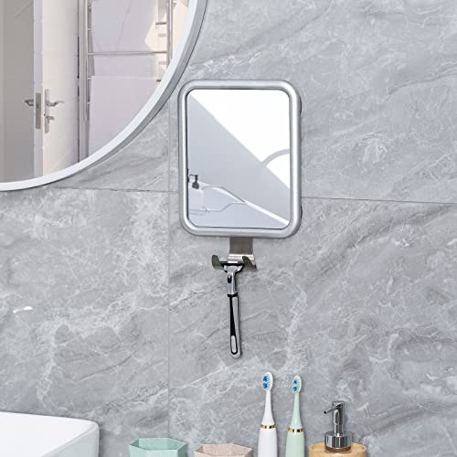 Shower Squeegee for Glass Doors 10 Inches Stainless Steel Squeege for Window and Car, 4 Suctions Shower Mirror
