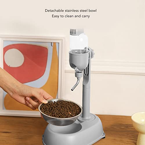 HEEPDD Pet Standing Water Dispenser Feeder Bowl, 500ml No Drip Automatic Water Bottle Food Feeder for Cats Dogs