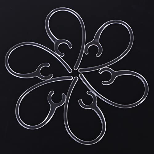 Mikikit Ear Hook 10pcs Hook Clamps HEA Universal for Ear Single Large Black Hanging Shape Replacement Earphone Clamp .mmrandom Color Clip Clear Small Headset Ear Clips