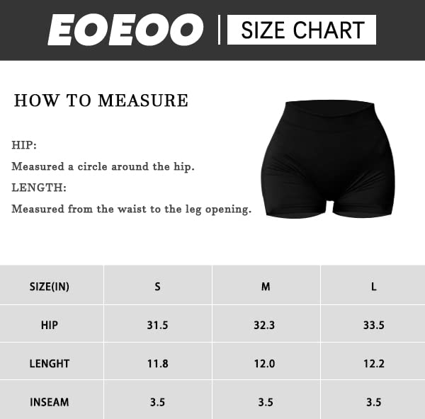 eoeoo Women's Athletic Butt Lifting Shorts Seamless Workout Scrunch High Waist Gym Yoga Biker Shorts Black Small
