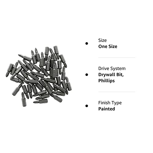 Grabber #2 Reduced Phillips Drywall Screw Driver Bit Tips (50-Pack)