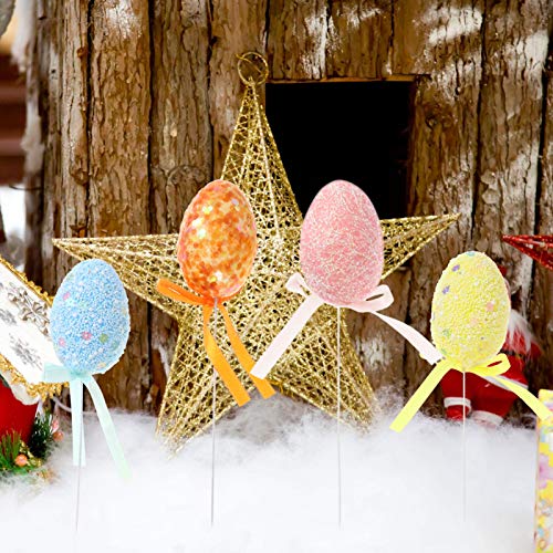 Toddmomy 24pcs Easter Egg Tree Branches Flower Picks Floral Arrangement Easter Egg Ornament for Easter Wreath Tree Garden Decoration