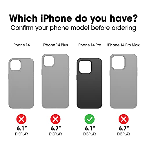 OtterBox iPhone 14 Pro (ONLY) Defender Series XT Case - BLACK , screenless, rugged , snaps to MagSafe, lanyard attachment