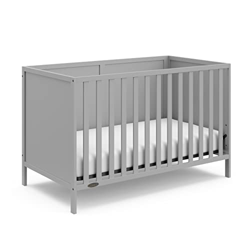Graco Theo Convertible Crib (Pebble Gray) ā Converts from Baby Crib to Toddler Bed and Daybed, Fits Standard Full-Size Crib Mattress, Adjustable Mattress Support Base