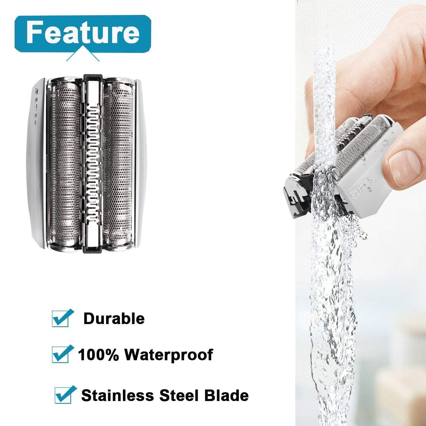Electric Shaver Replacement Head for Braun Series 5 52S Electric Shaver Head Replacement Cassette Compatible with Series 5 Shavers 5020s, 5030, 5030s, 5040, 5040s, 5050, etc