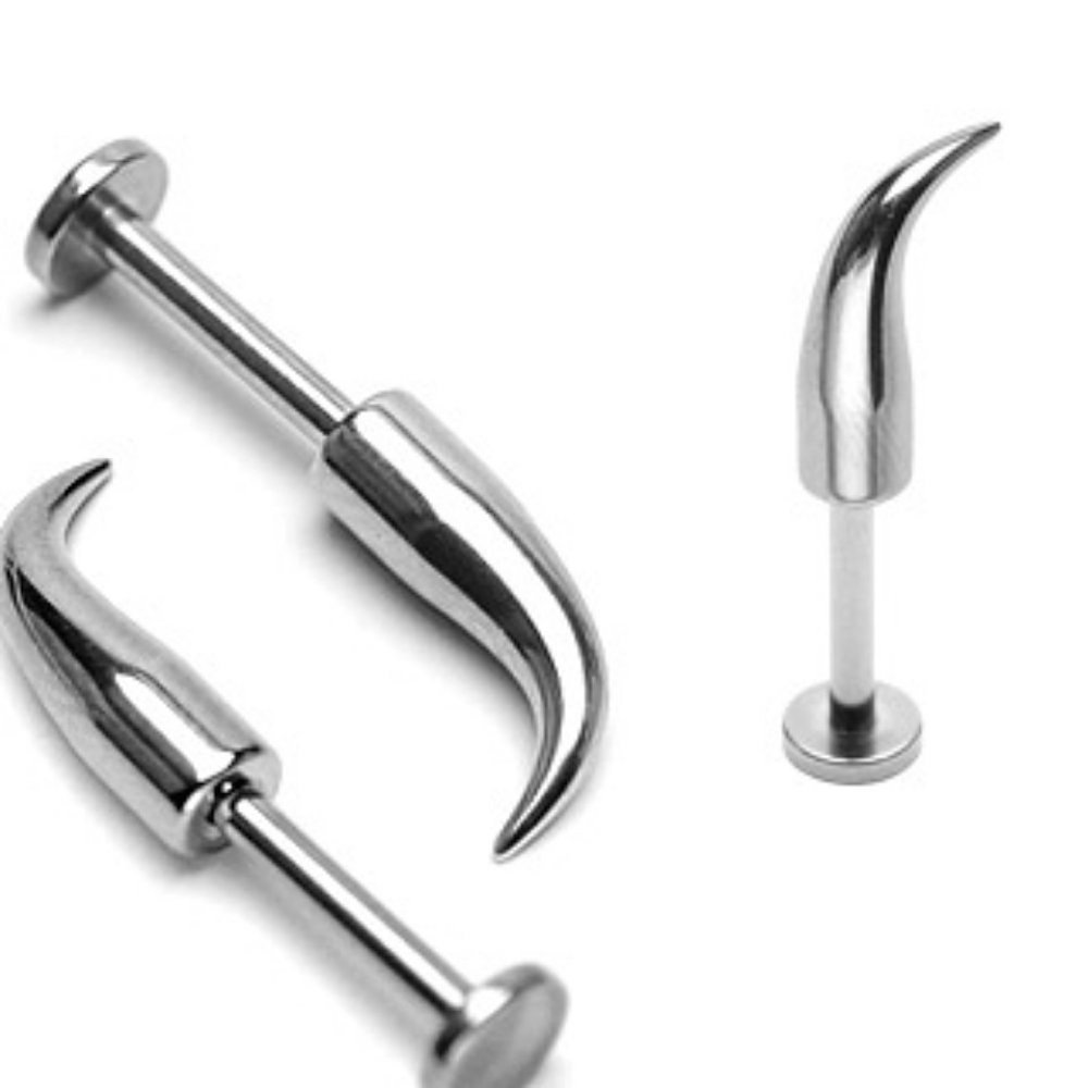 Covet Jewelry Curved Spikes 316L Surgical Stainless Steel Labrets