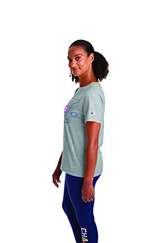 Champion womens Classic Tee, Graphic T Shirt, Oxford Gray-586957, X-Large US