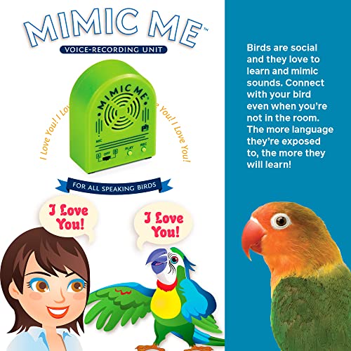 Prevue Hendryx 62900 Mimic Me Voice-Recording Unit for Birds Green Small