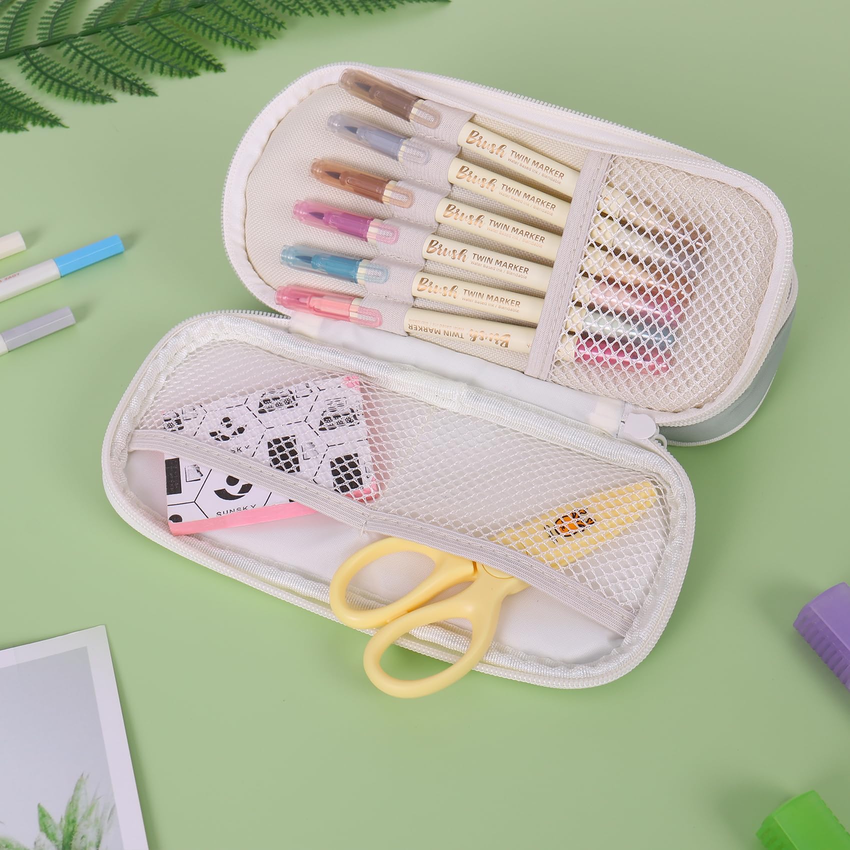 GOTOYZONE Big Capacity Pencil Case Large Pencil Pouch Storage Bag Student's Pencil Case