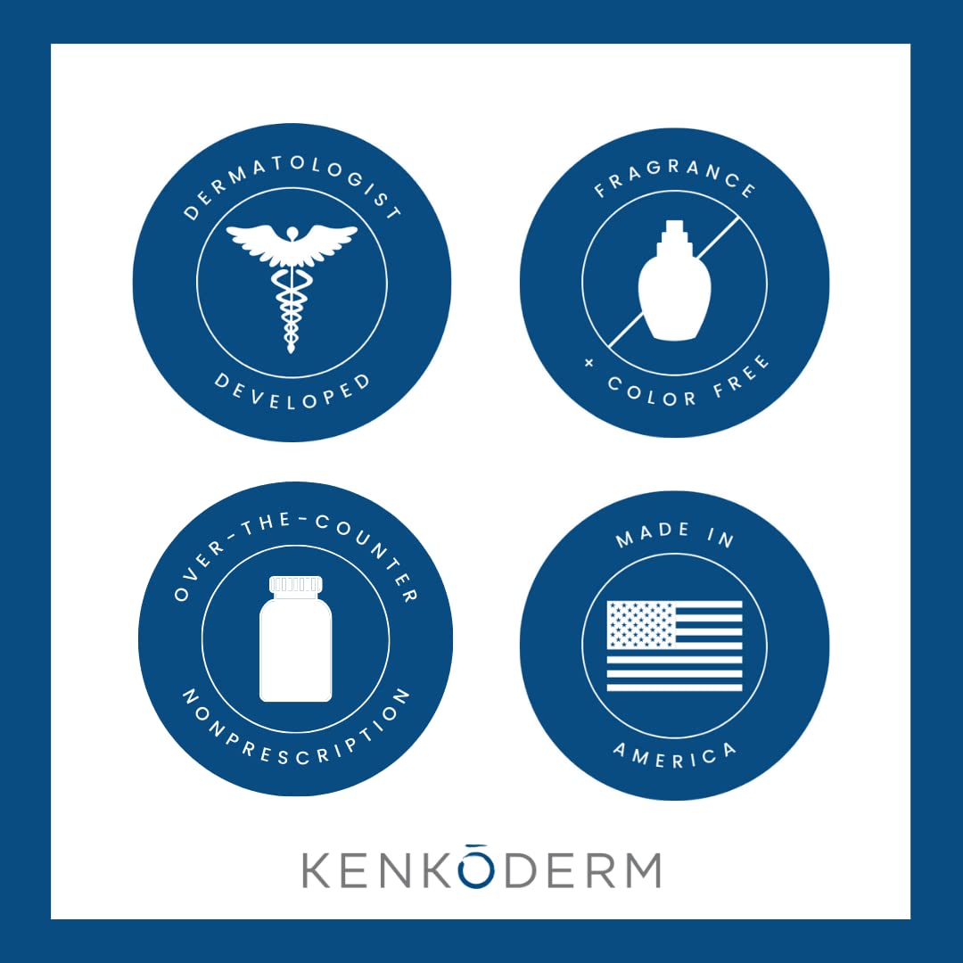 Kenkoderm Psoriasis Moisturizing Cream & Multivitamin Skin Care Bundle, Moisturizing Cream with Salicylic Acid, 10 oz & Multivitamin with Omega 3 & Vitamin D, Immune Support Supplement, 120 Capsules