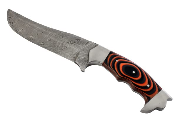 Custom handmade Damascus steel fixed blade hunting knife .PPI-14