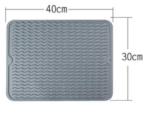 Silicone Heat Resistant Drain Pad Dish Draining Mat Non Slip Drying Pad Dry Fast Sink drying mat for Kitchen Black Grey Pink Red (Pink)