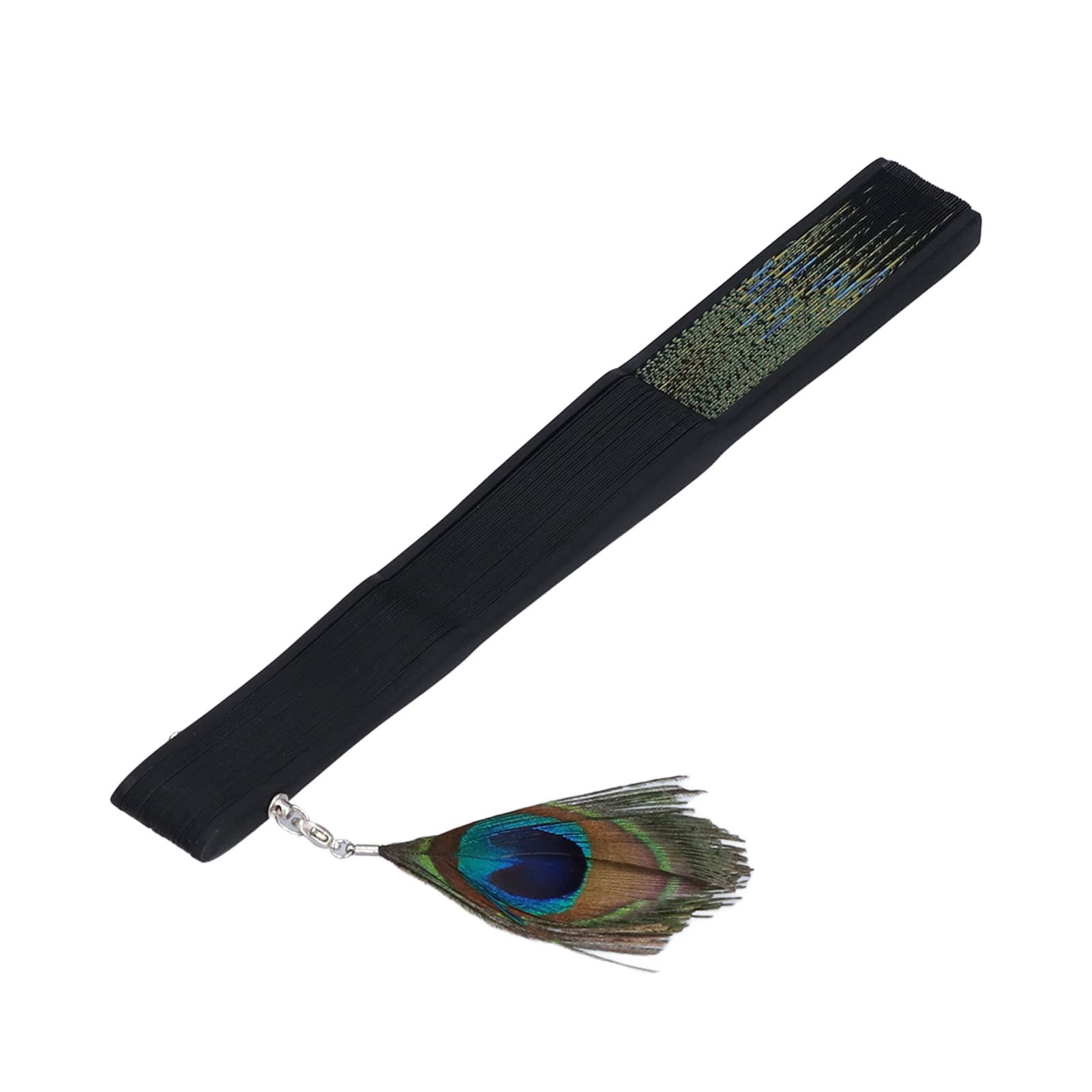Chinese Fan, Foldabe Portable Hand Fan Elegant Attractive Black Bones for Dance Performance for Clothes Decoration