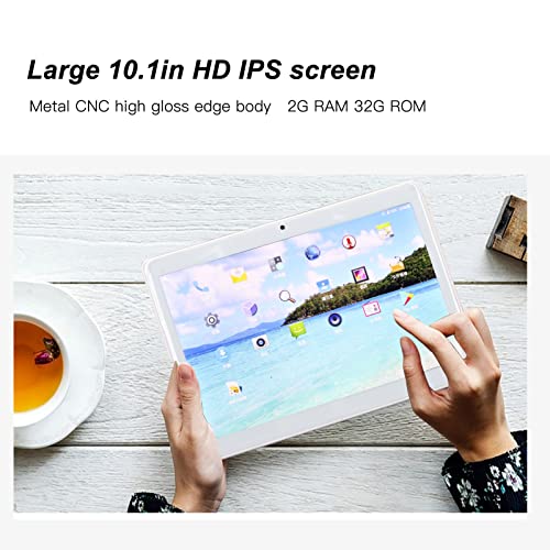 Dual Camera Tablet, Front 2MP Rear 5MP Tablet Silver Metal CNC Production for Photography (US Plug)