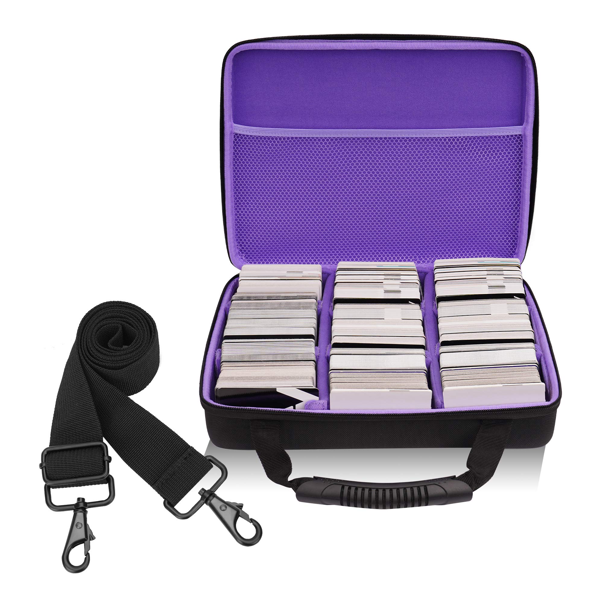 TPCY Extra Large Cards Case, Can Store 2400 Cards.Compatible with PM TCG Cards/C. A. H./YuGiOh/Magic The Gathering Trading Card Game and All Other Card Games (Purple)