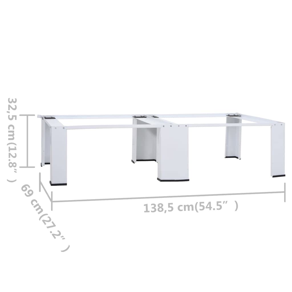 CHARMMA Washing Maching Stand,Double Washing Machine Pedestal Base Stand Stacking Kit,Stand Base For Dryers, Refrigerators, Home Appliances Mini Fridge Raiser 50"x 21.5"x 12.8"(WxDxH)