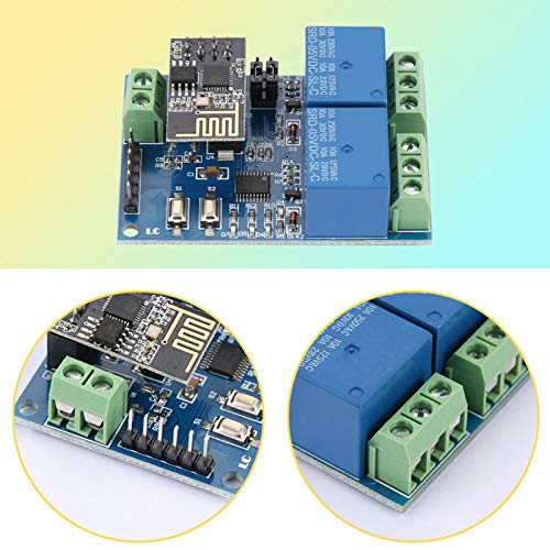 Dual Channel WiFi Relay, ESP8266 Dual Channel WiFi Relay Board On Board ESP 01 Smart Home Phone APP Remote Switch Module 59 * 40mm, Keypads & Remotes