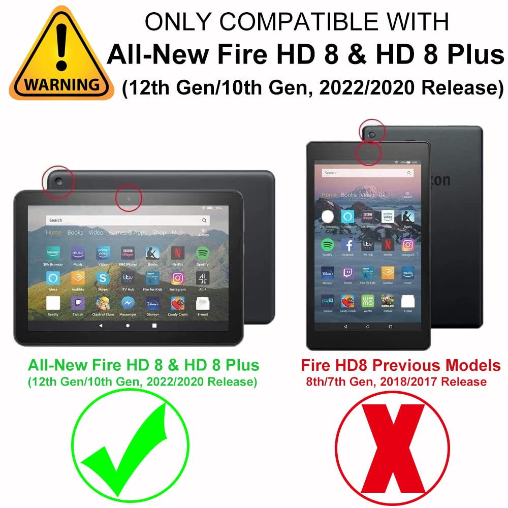FANRTE Slim Case for New Kindle Fire HD 8 & Fire HD 8 Plus Tablet (12th Generation 2022 & 10th Generation 2020 Release) - Ultra Lightweight Slim Shell Stand Cover with Auto Wake/Sleep,Starry Sky
