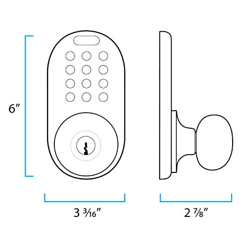 MiLocks DKK-02SN Indoor Electronic Touchpad Keyless Entry Door Lock, Satin Nickel