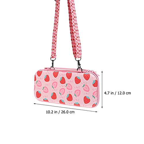 SOLUSTRE Carry Case for Switch Lite Console Fruit Design Cross- body Bag Joystick Portable Cover Cases Game Console Bag Crossbody Handbag for Switch Lite Red