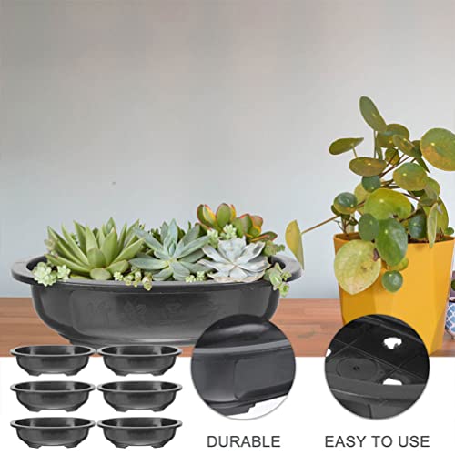 ERINGOGO Bonsai Planter Pot 18pcs Bonsai Training Pots, 15 Inches Oval with Drainage Hole, Plastic Large Deep Flower Pot Plants Growing Pots for Nursery, Garden, Balcony Oval Flower Pot
