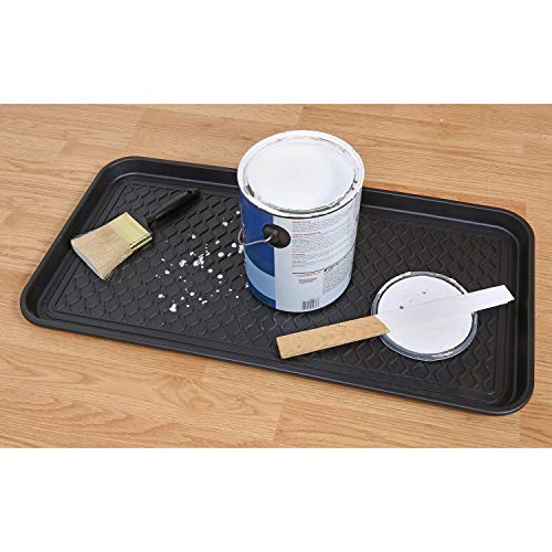Great Working Tools Boot Trays for Entryway, Set of 2 Heavy Duty Shoe Trays All Season Muddy Mats Wet Shoe Tray Snow Boot Tray - Black, 30" x 15" x 1.2"