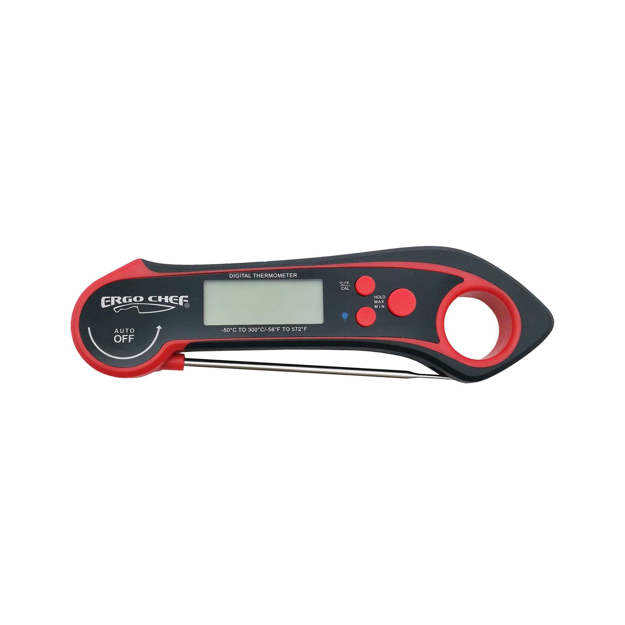 Ergo Chef Digital Instant Read Meat Thermometer- Foldable Probe, Water-Resistant, Backlight, Indoor and Outdoor - Magnet, BBQ, Smoking, Grilling, Deep Fry, Baking & Liquids