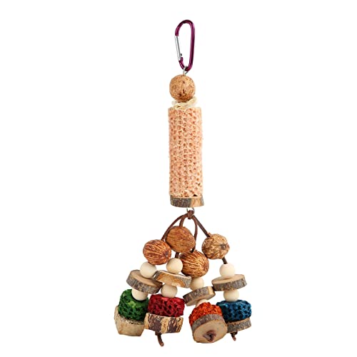 GLOGLOW Parrot Chewing Toy, Corn Cob Nuts Wooden Blocks Bite Toy for Small Medium Parrots Parakeets Conures Cockatiel Lovebirds