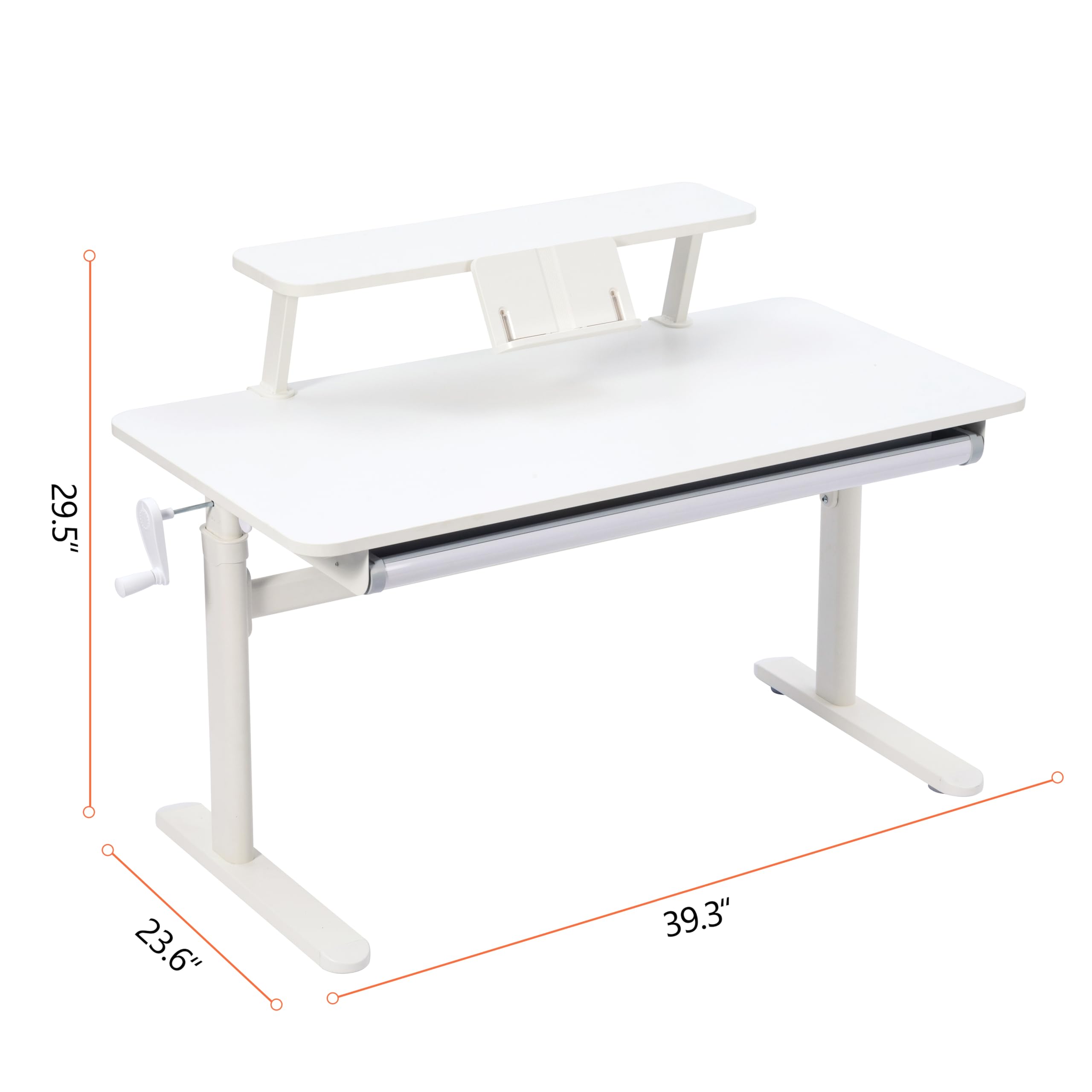 Fosheni Versatile Children's Adjustable Study Desk with Detachable Bookshelf - Height-Adjustable [47" x 23"] Workstation for Kids - Tilting Desktop, Storage Drawer, Ergonomic Design, Woodgrain