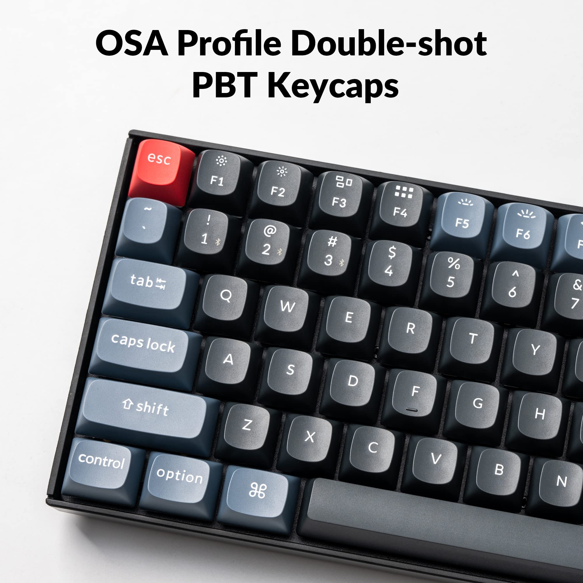 Keychron K2 Pro QMK/VIA Wireless Mechanical Keyboard, Custom Programmable Macro Wired Keyboard with Hot-Swappable K Pro Blue Switch White LED Backlight PBT Keycaps for Mac Windows Linux