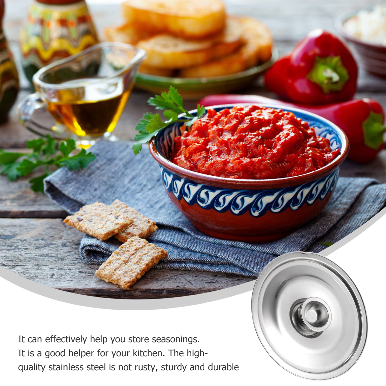 DOITOOL Stainless Steel Cover Bowl- 6.3in Small Universal Lid for Pots- Reusable Mini Pan Lid Bowl Covers with Handle for Pot and Pans