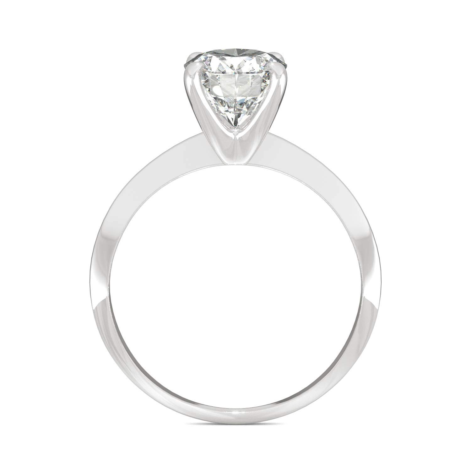 Charles & Colvard Created Moissanite 9x7mm Oval Cut Engagement Ring for Women | 2.1 cttw DEW | Lab Grown | Solid 14K White Gold with Rhodium | Size 7