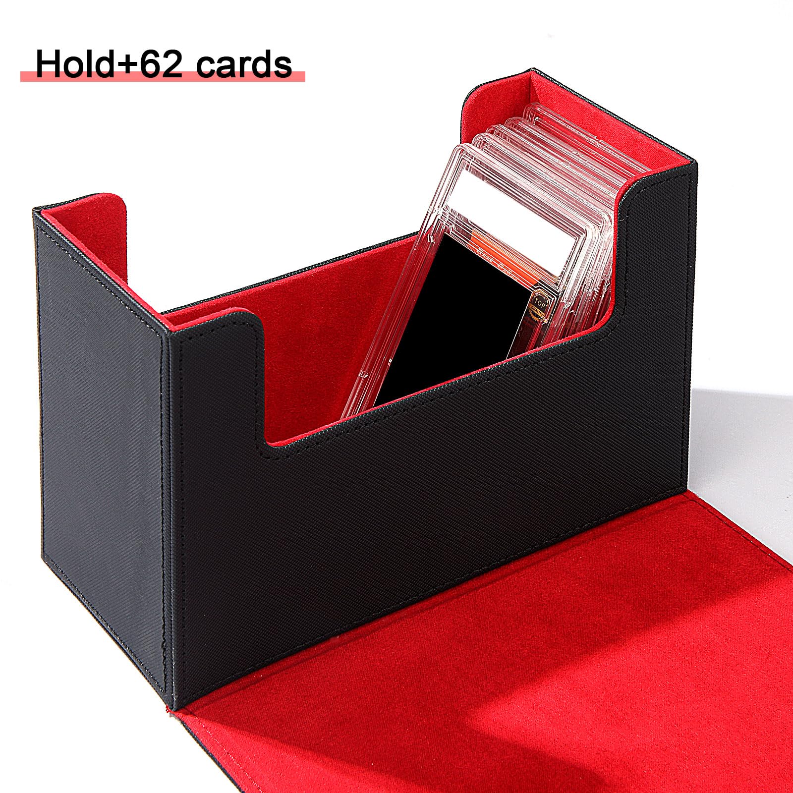 Epakh Graded Deck Card Storage for 32 4-Screw Trading Cards or 32 Graded Cards, Deck Trading Cards Box Holding Compatible with TCG MTG Storage Boxes for Baseball Play Cards(Black)