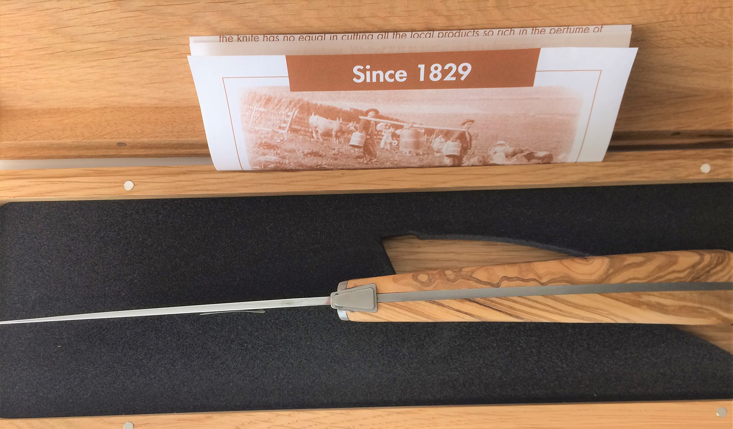 Laguiole en Aubrac Handmade Cheese Knife 'Le Buron' KMF99OLI/LZB1 Olivewood Handle