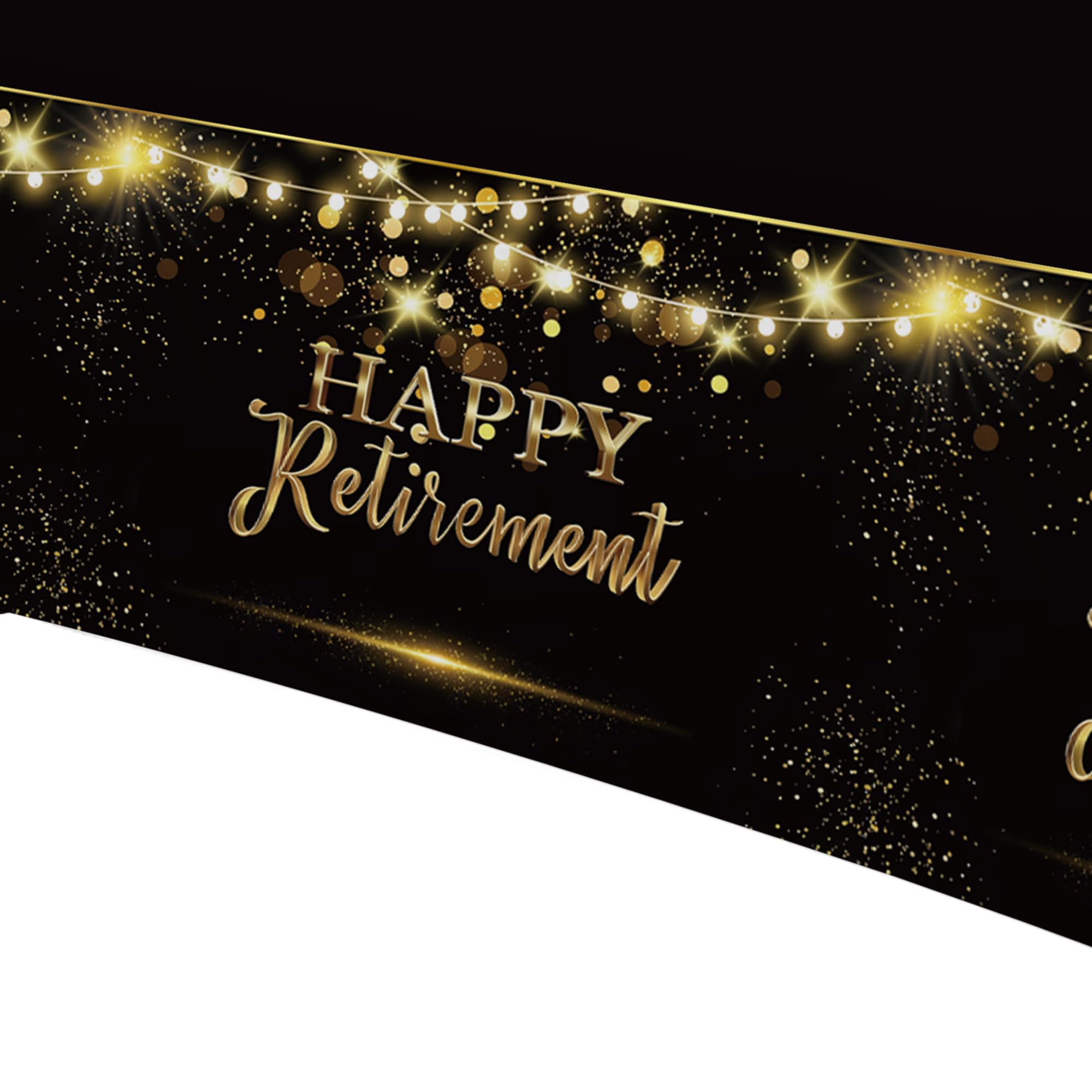 Suhelkit 3 Pack Retirement Decorations Party Supplies Tablecloth - Happy Retirement Decorations Table Cover for Men Women, Gold Black Retirement Party Decorations Table Cloth,54in x 108in