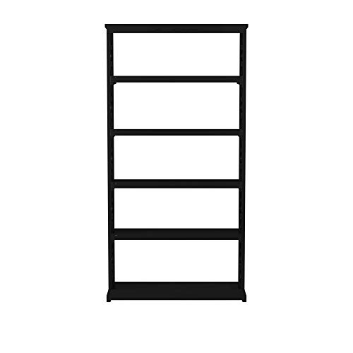 Powell Furniture Turner Bookcase, Black, 36.5" x 15.8" x 72"