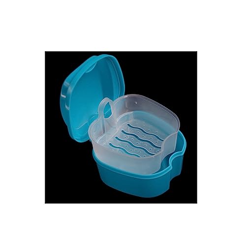 Outfmvch Denture Bath Case Storage Container, False Teeth Bath Box for Storing Soaking Denture, Travel Retainer Cleaning, Denture Container with Filter, Tooth Care