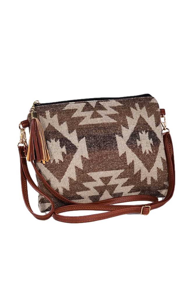 Southwestern Saddle Blanket Navajo Native American Western Print Crossbody Clutch Bag Purse