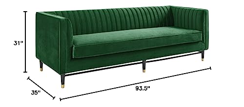 Modway Devote Channel Tufted Performance Velvet, Sofa, Emerald