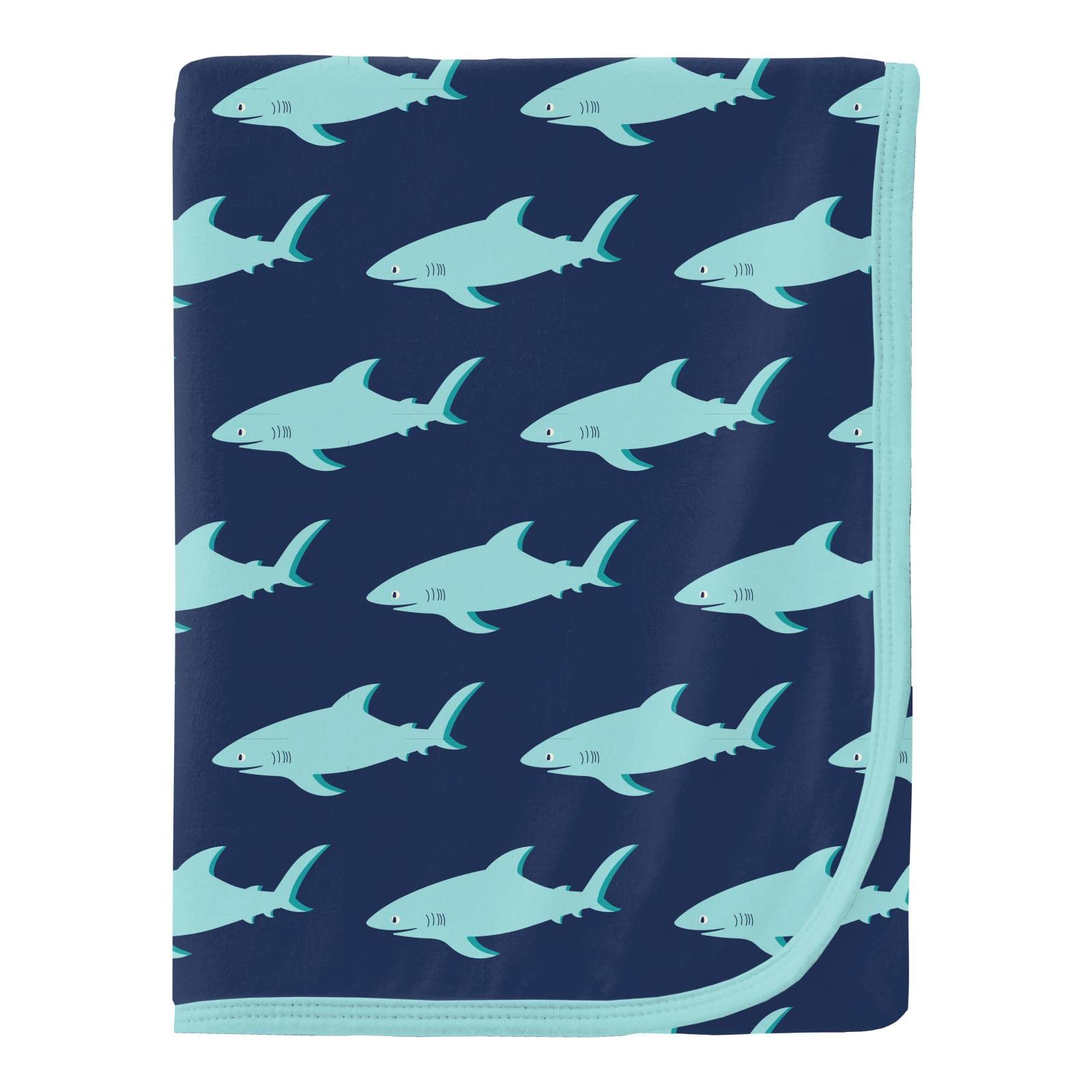 KicKee Pants Print Swaddle Blankets, Silky Soft Baby Blanket, Sized 40” x 29” (Tropical Fish - One Size)