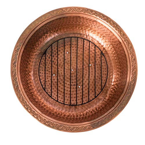 Fire Sense 62665 Fire Pit Palermo Copper with Steel Stand Wood Burning Lightweight Portable Outdoor Firepit Included Mesh Spark Screen Steel Grate Screen Lift Tool & Vinyl Weather Cover - 26.5"