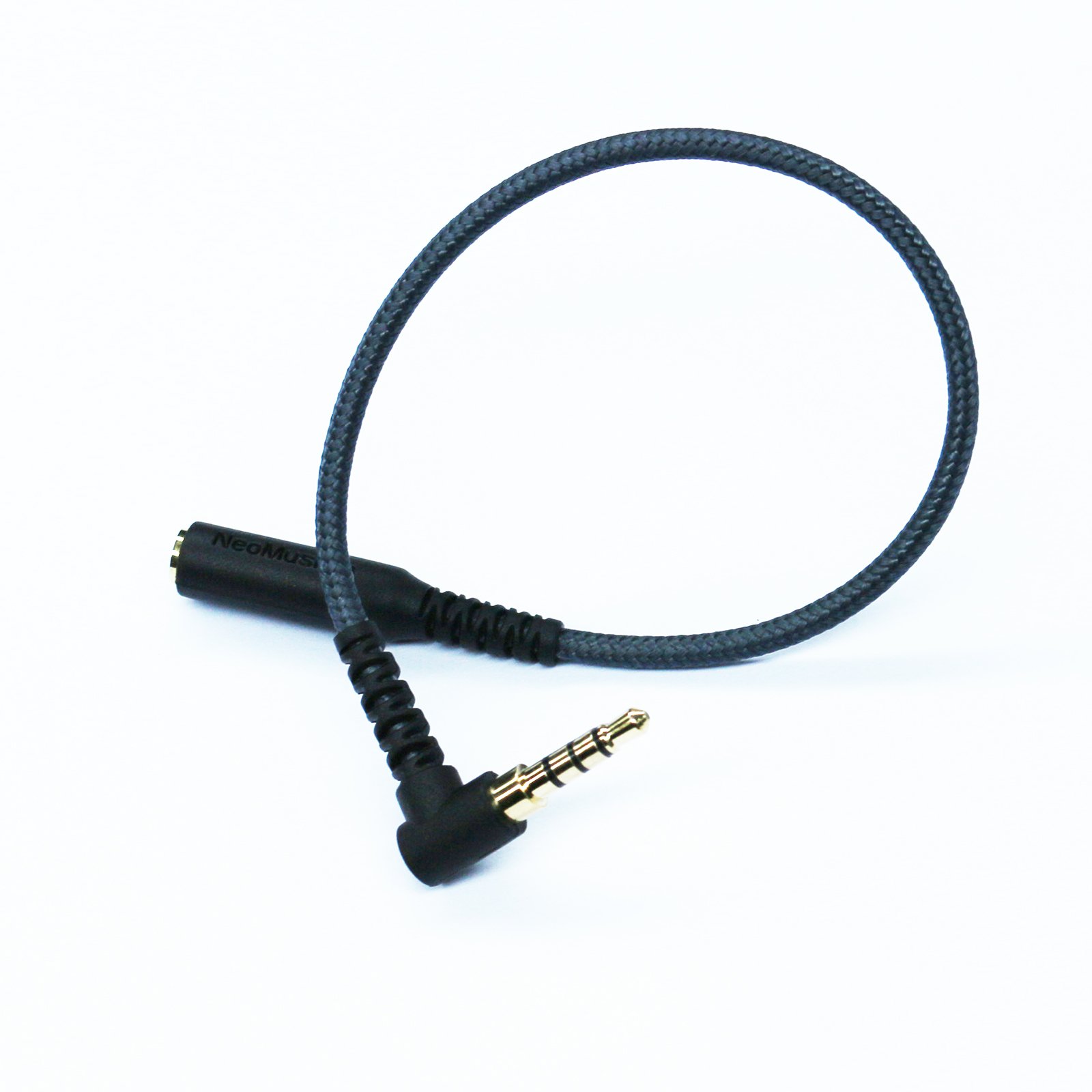 KetDirect 100cm(3.2ft) Right angle 4 pole 3.5mm 1/8 inch male to 4 pole 3.5mm 1/8 inch Female Stereo Audio headphone earphone Extension Cable adapter Cord Tangle-Free Braided wire