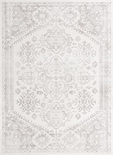 Unique Loom Oxford Collection Area Rug - Radcliffe (9' x 12' Rectangle, Cream/ Ivory)