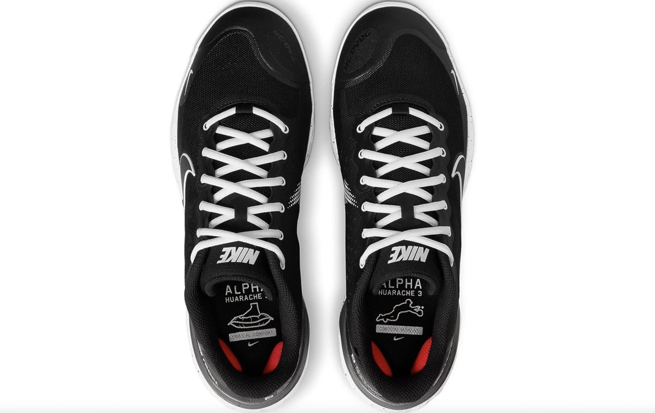 Nike Alpha Huarache Elite 3 Low CK0746-010 Black-White Men's Metal Baseball Cleat 8.5 US